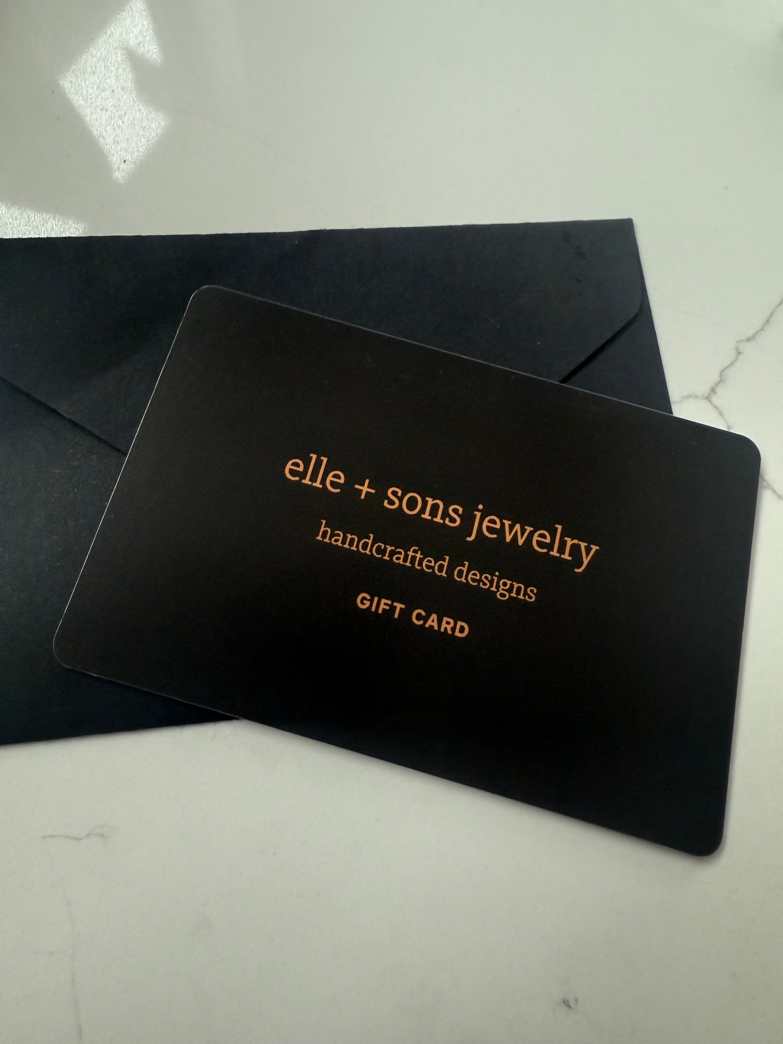 elle + sons physical gift card | elle + sons jewelry
